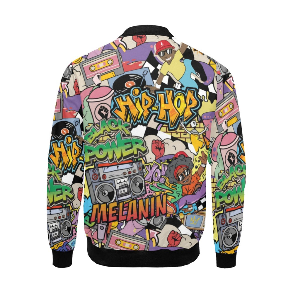 Hip Hop Graffiti Bomber Jacket | Melanin Apparel Hip Hop Graffiti Bomber Jacket | Melanin Apparel