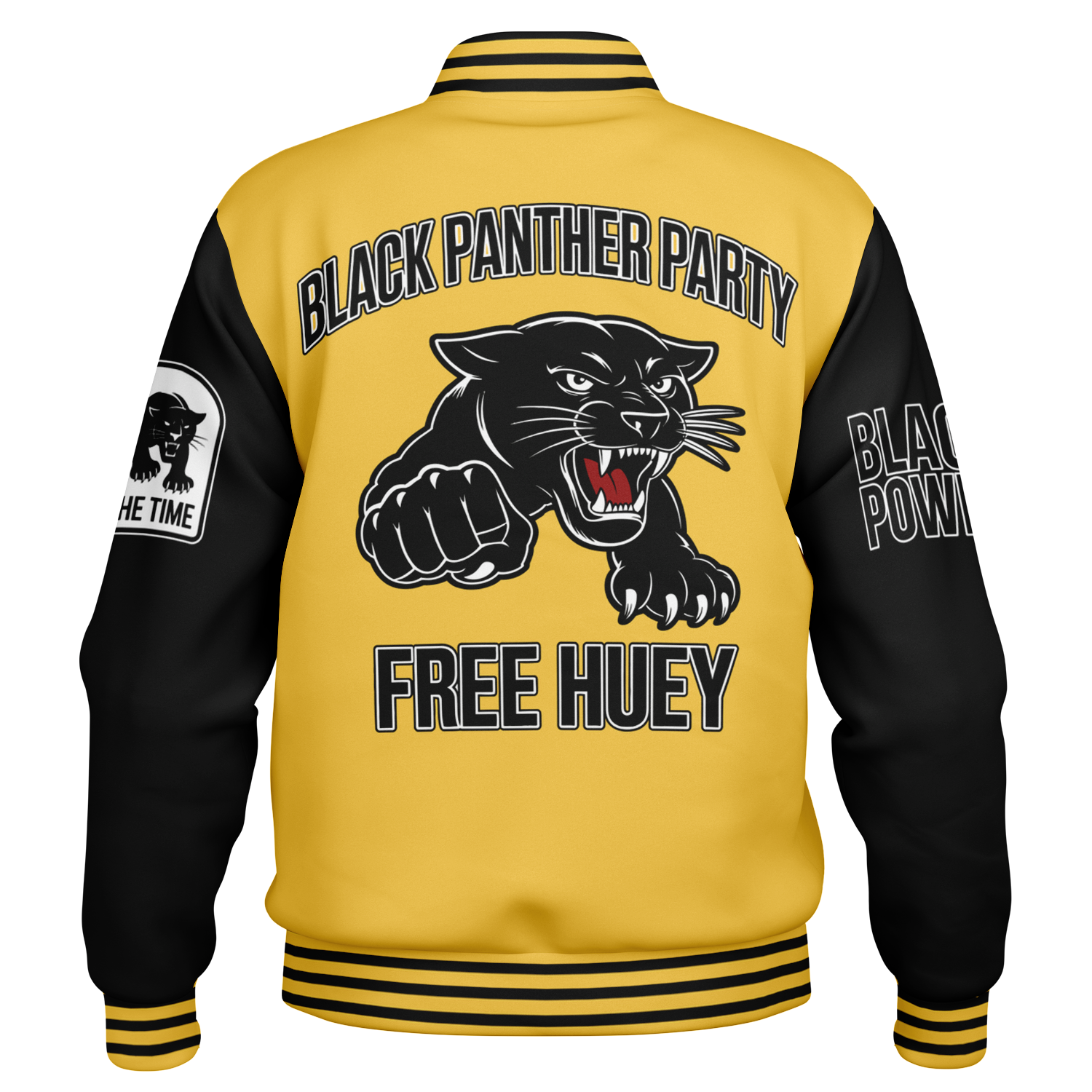 Black Panther Free Huey Baseball Jacket | Melanin Apparel